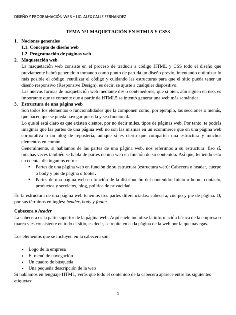 Maquetación en HTML5 y CSS3 | PDF | HTML | Red mundial