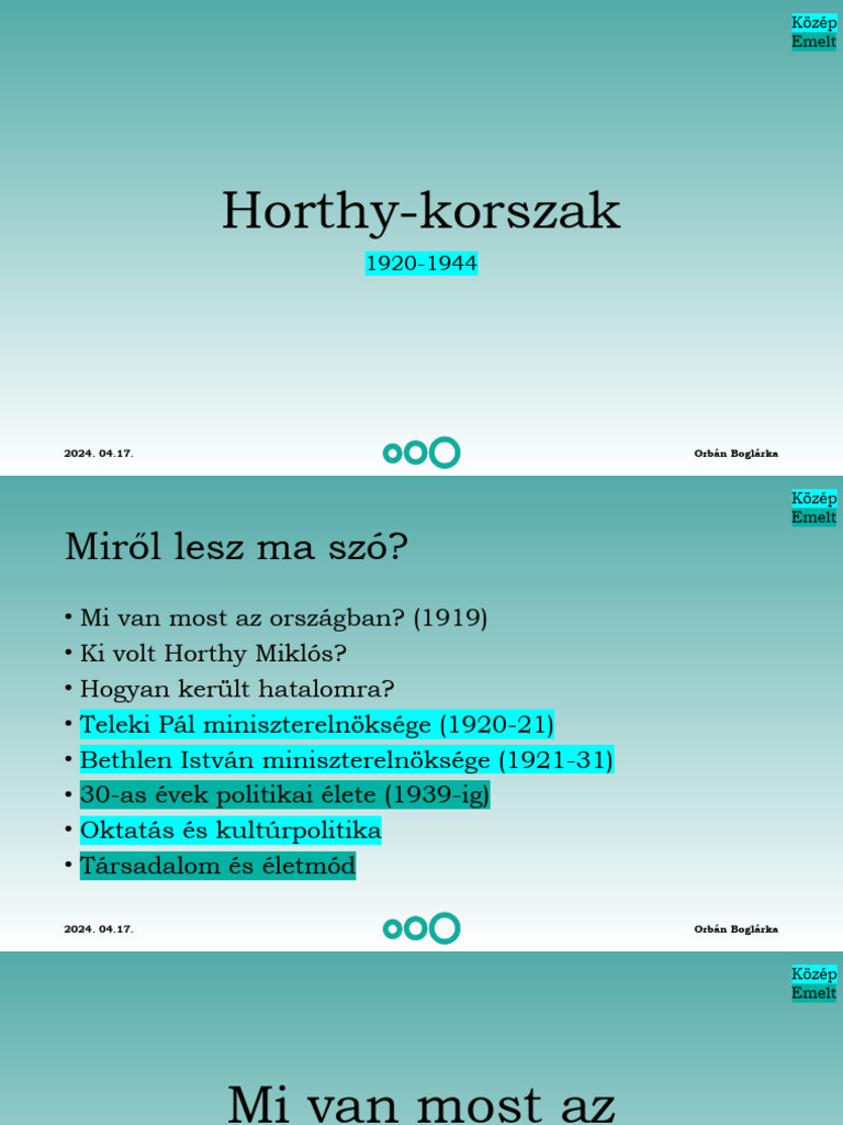 Horthy Korszak | PDF