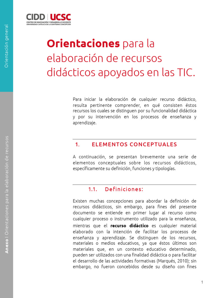 ANEXO FAD 2023 Orientaciones para La Elaboración de Recursos Didácticos Apoyados en Las TIC 1 | PDF
