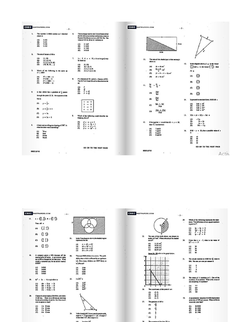 Csec Multiple Choice Questions | PDF
