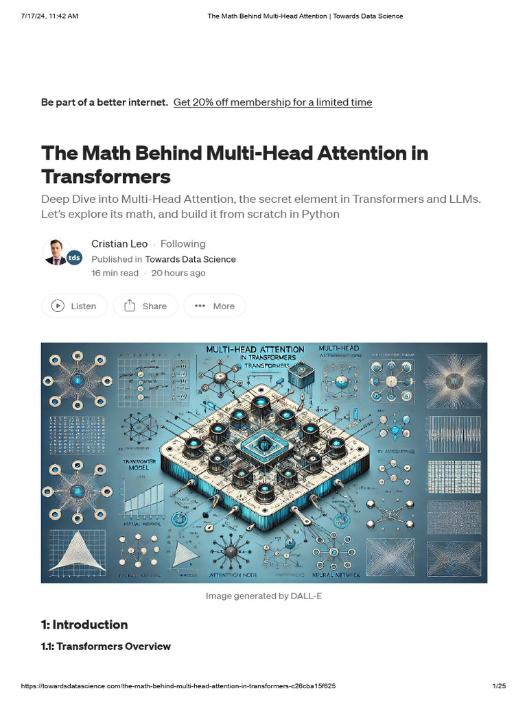 The Math Behind Multi-Head Attention | PDF