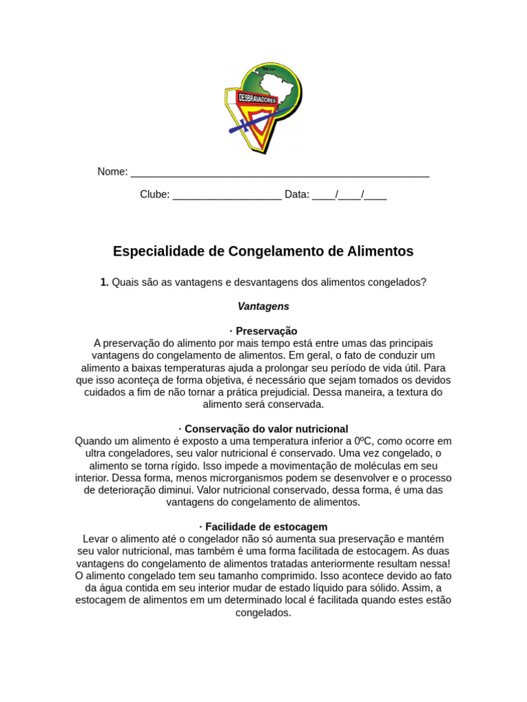 Congelamento de Alimentos | PDF