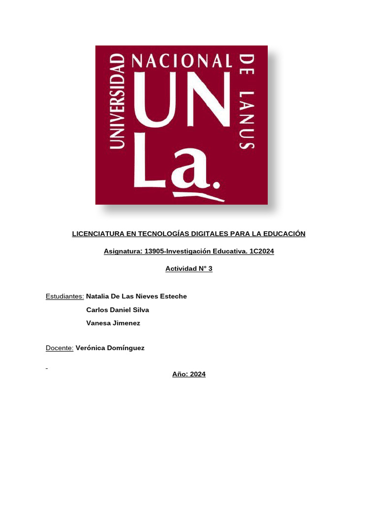 Actividad N° 3 Investigación Educativa Revisado Pdf