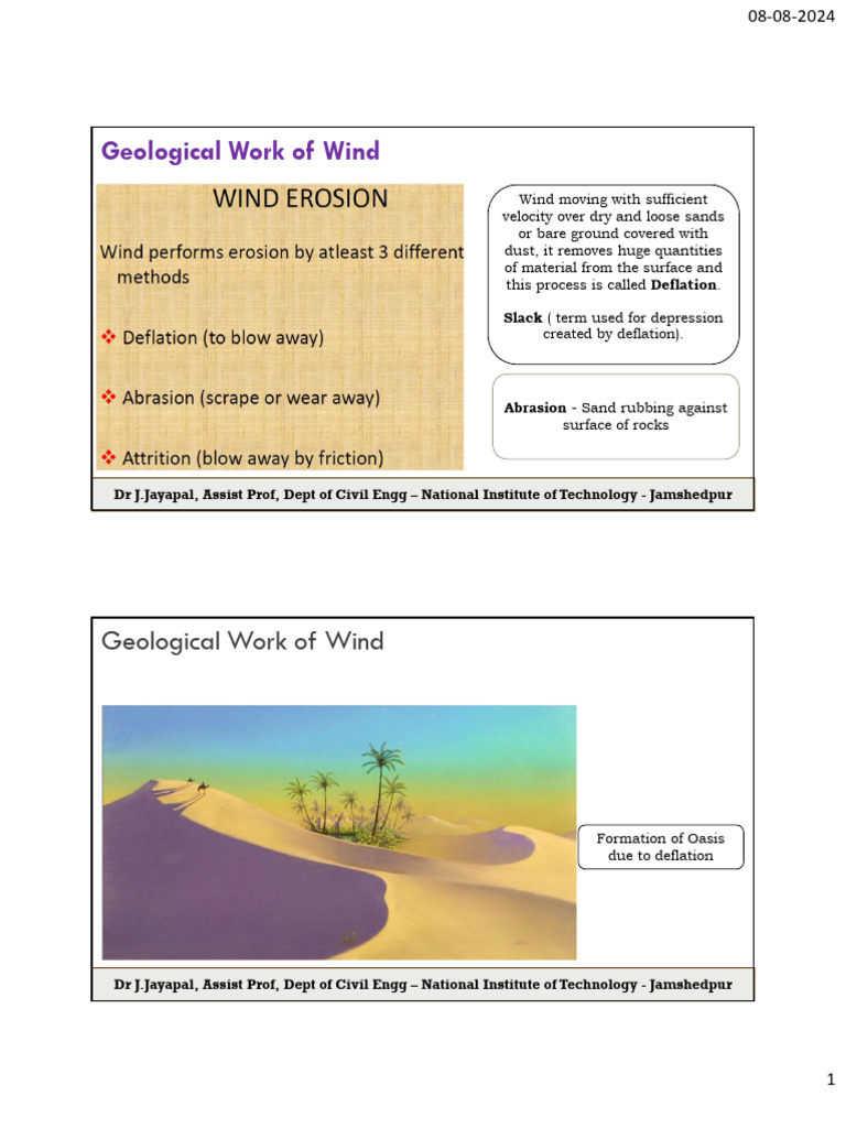 Geological Work of Wind | PDF