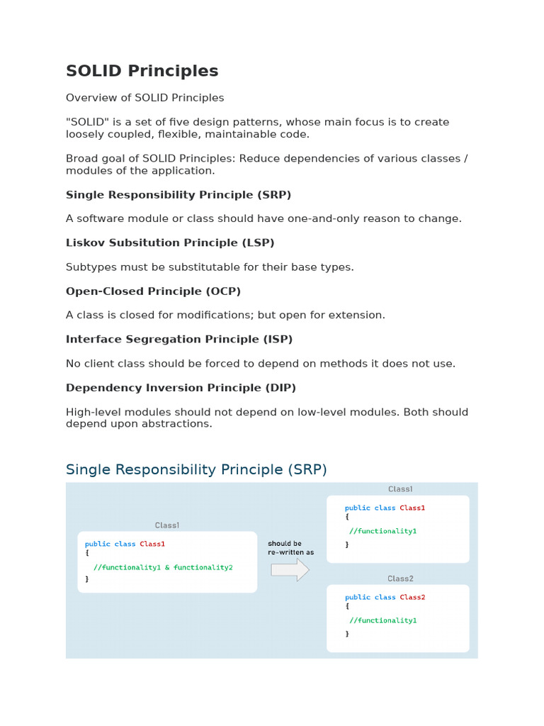SOLID Principles | PDF