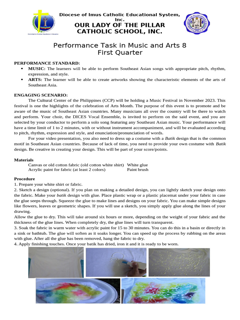Peta Music and Arts 8 - 1st Quarter - 2023-2024-2 | PDF