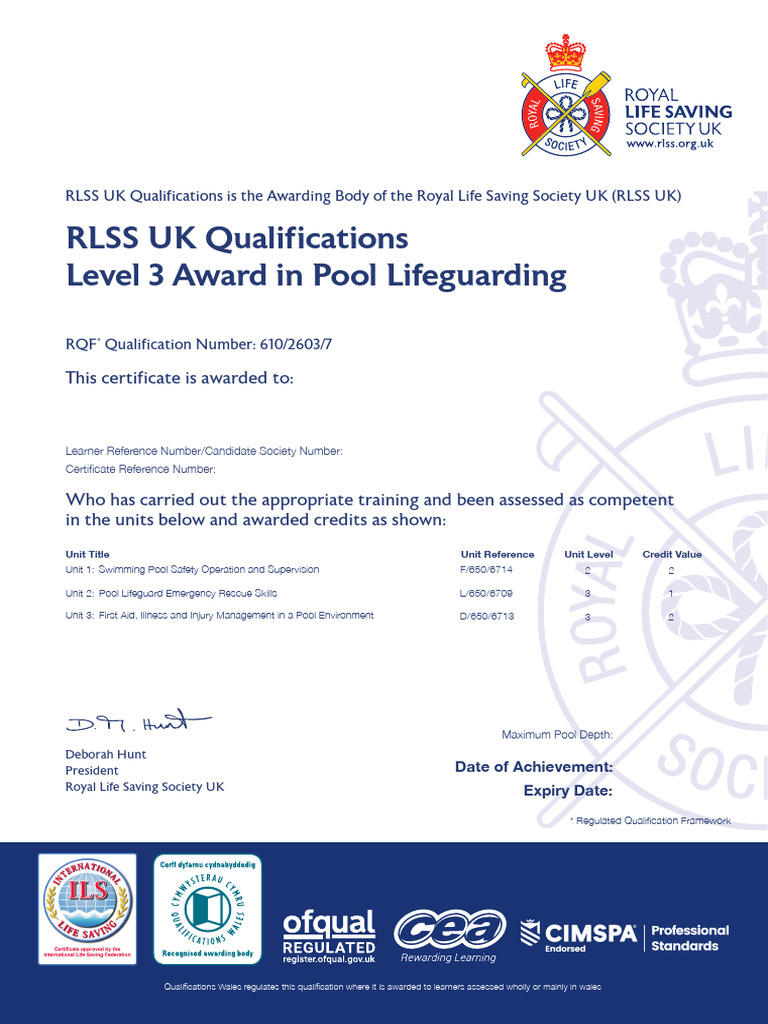 National Pool Lifeguard Qualification Generation 10 | PDF