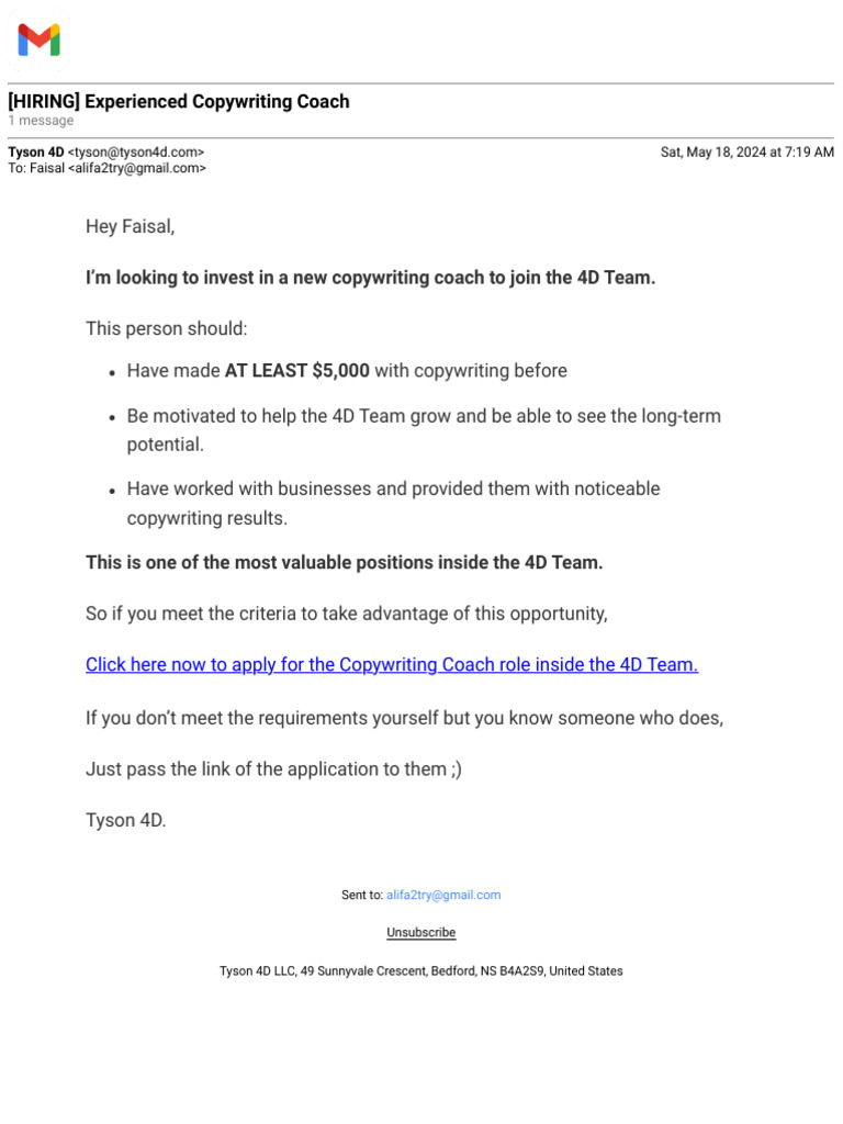 Gmail - (HIRING) Experienced Copywriting Coach | PDF