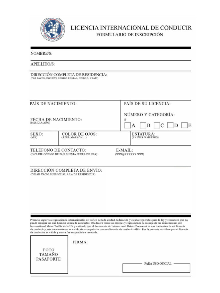 Spanish - Application - Form | PDF