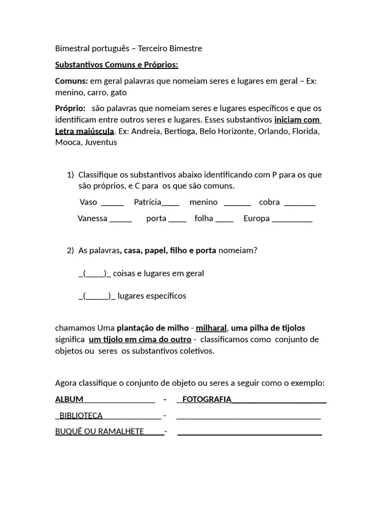 Bimestral 3bi Portugues | PDF