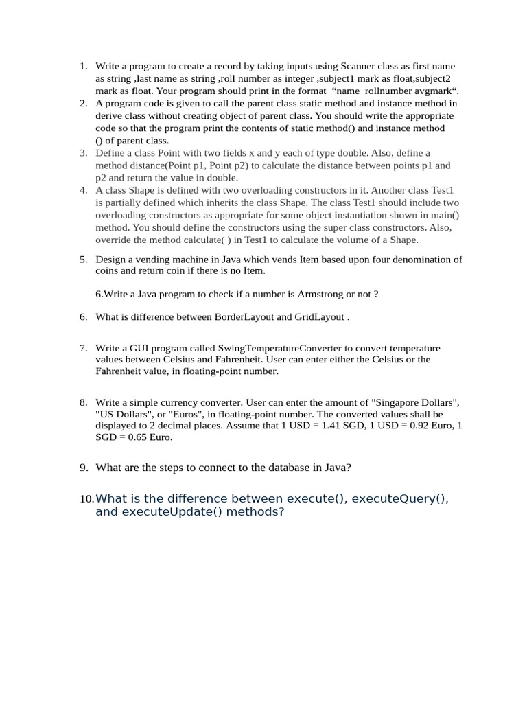 MCA Java Assignment | PDF