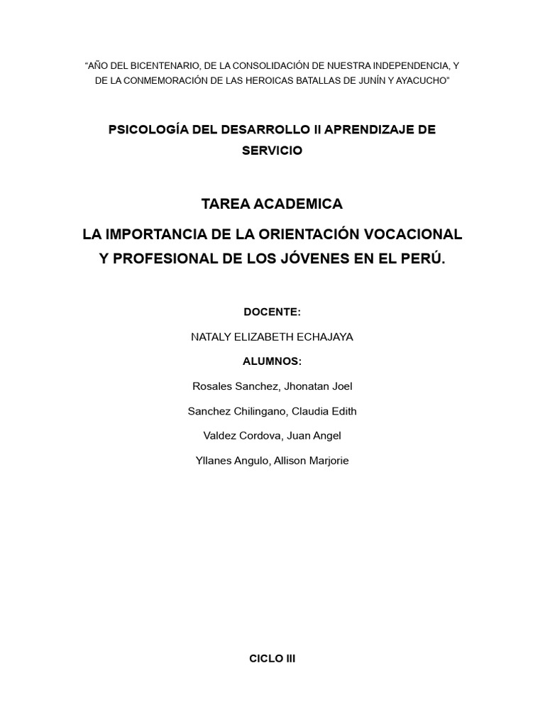 Ta1 - Psicología Del Desarrollo II | PDF