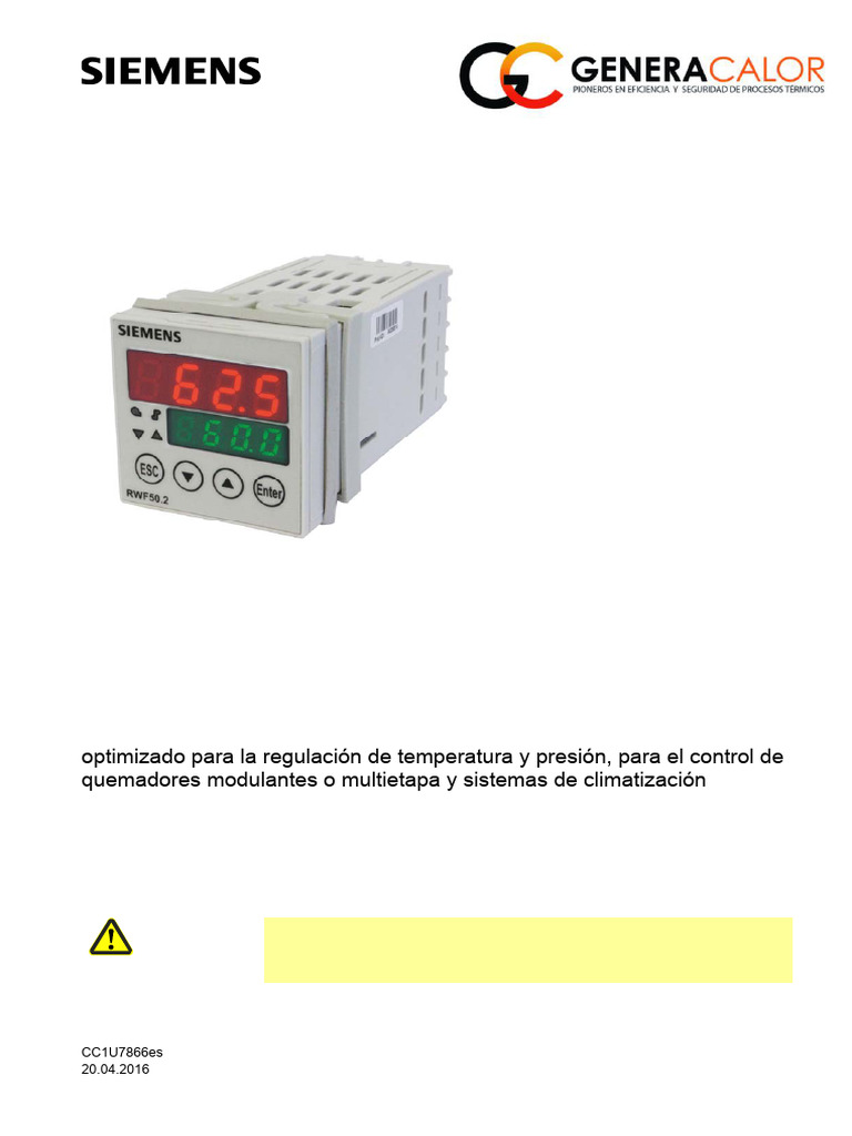 Siemens RWF50 Usuario | PDF