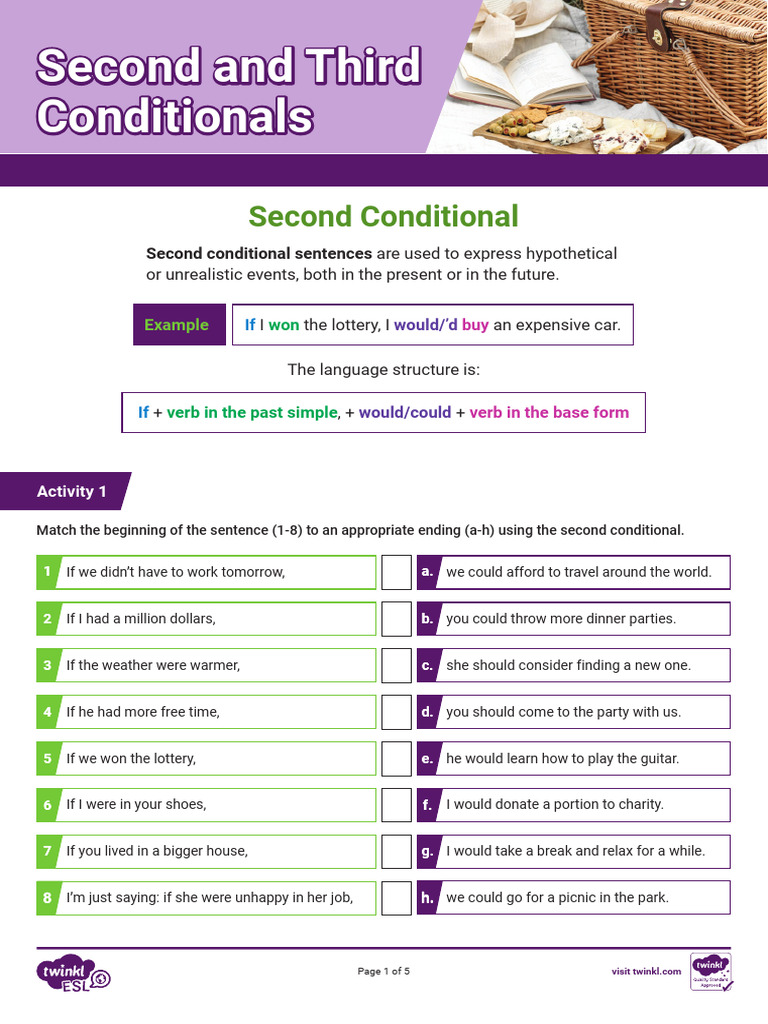 T 1712564003 Esl Second and Third Conditionals Worksheet Adults b1 b2 ...