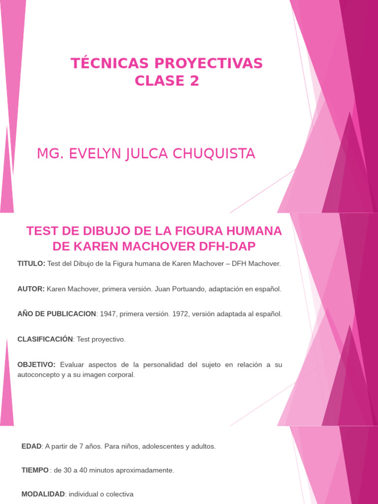 PPT - Técnicas Proyectivas Machover | PDF