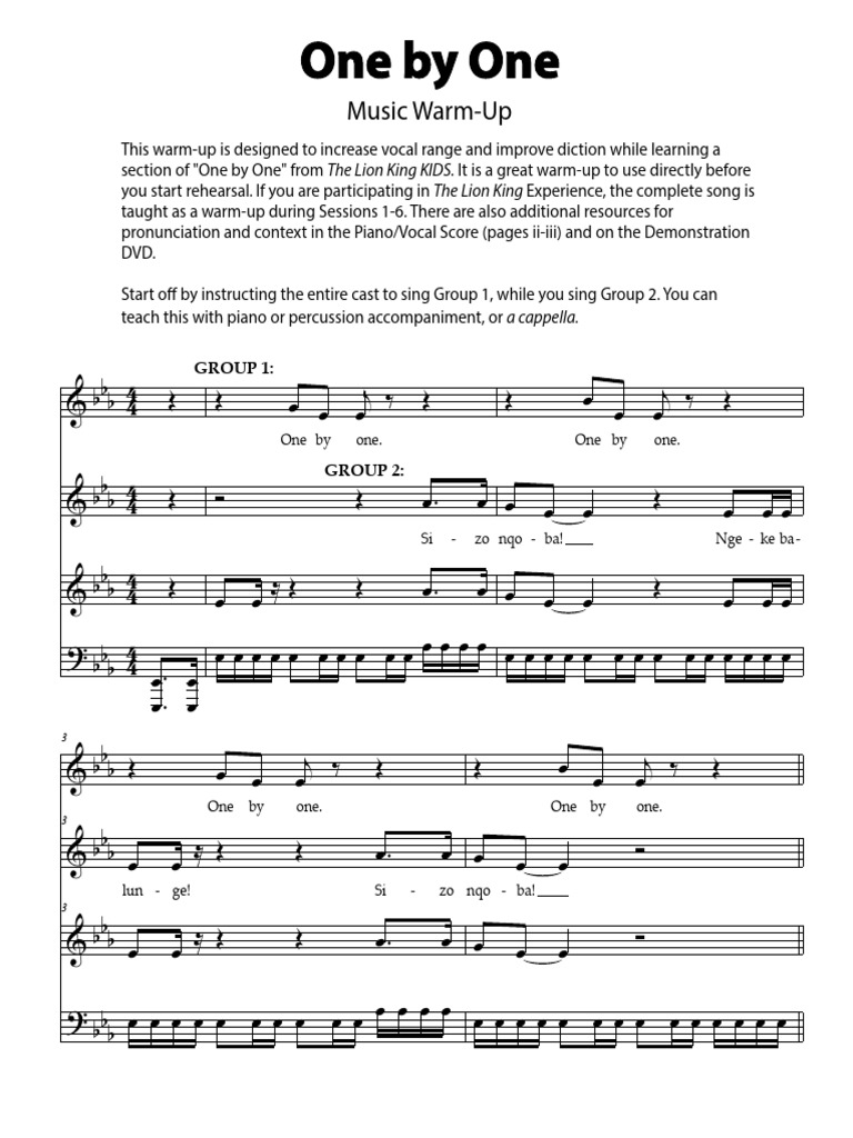 Music Warm-Up - One by One | PDF