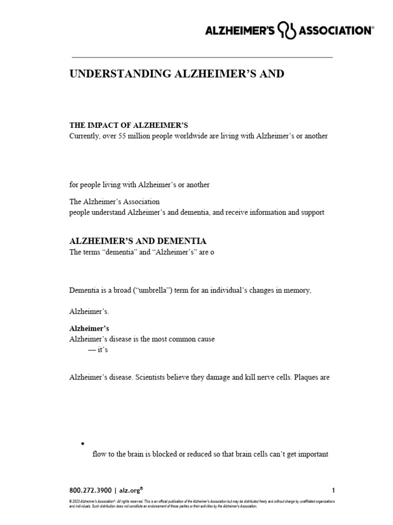 Alzheimers Dementia Understanding Alzheimers And Dementia Ts Pdf