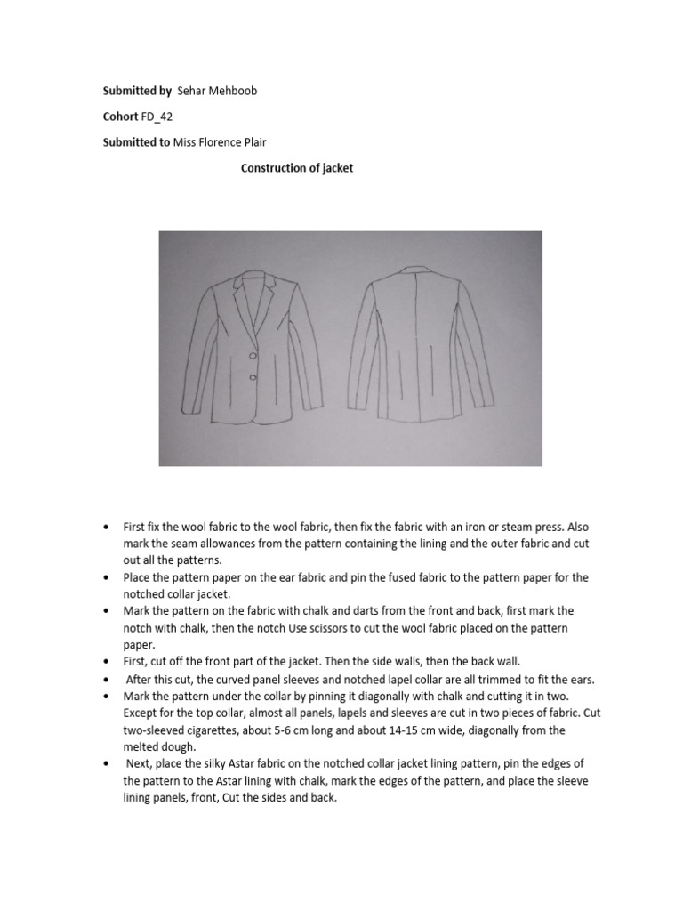 Jacket Construction | PDF