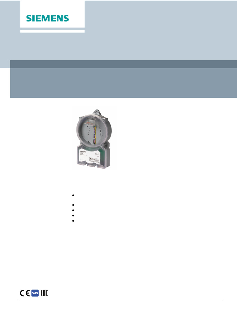 Fiche Technique 2483085 Siemens s54319 s32 A1 Fdbz290 Set Detecteur de ...