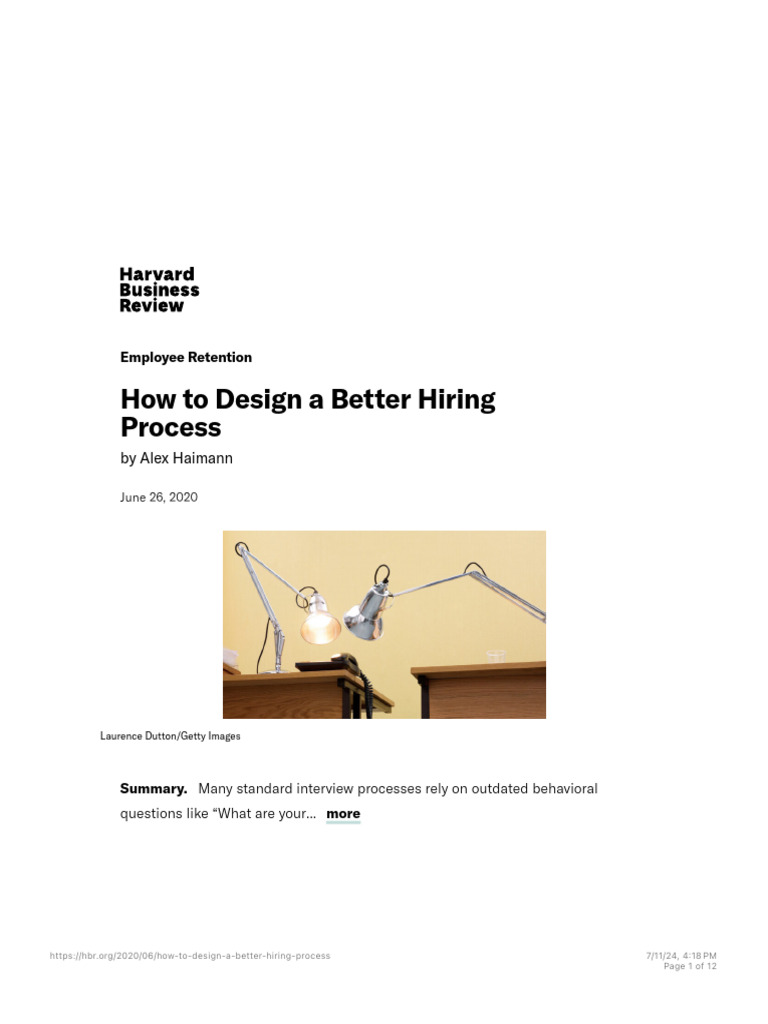 How To Design A Better Hiring Process | PDF