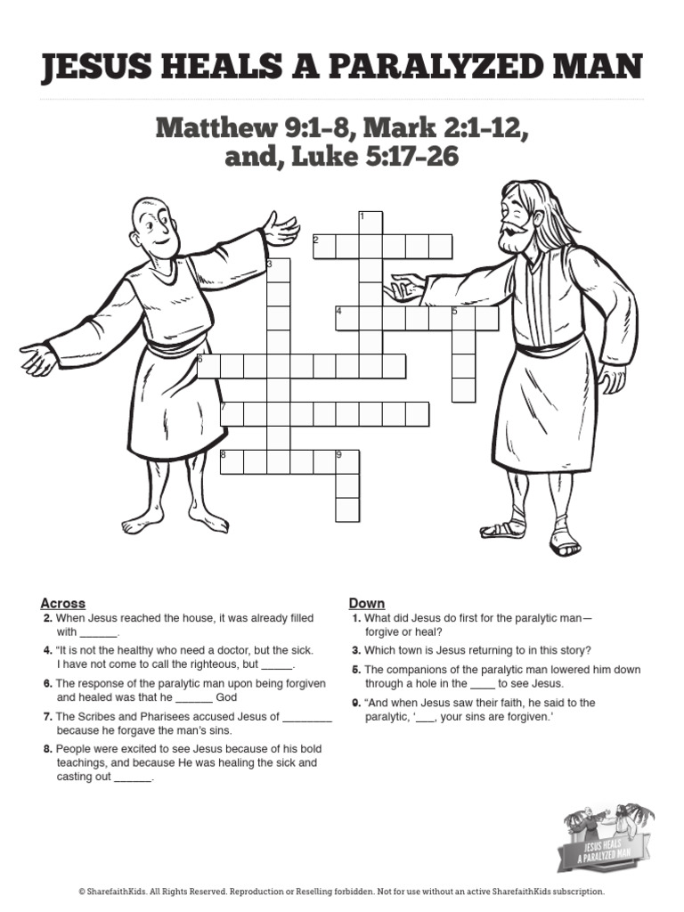 Jesus Heals The Paralytic Activity Pages | PDF