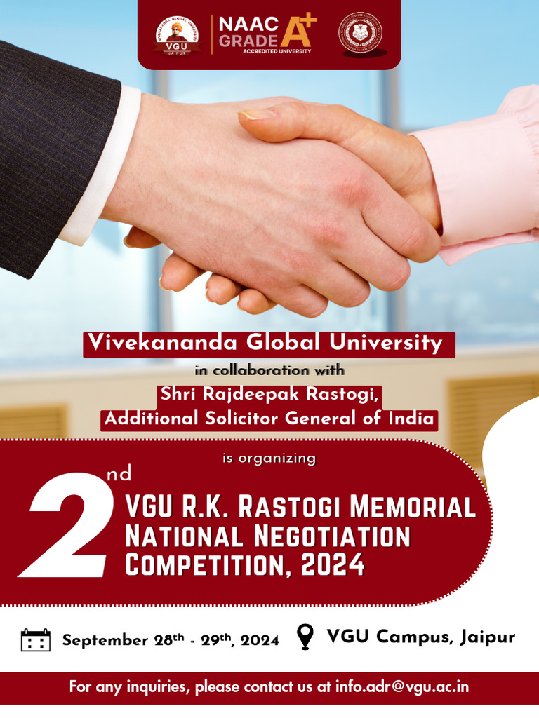 VGU RK Rastogi Memorial National Negotiation Competition | PDF ...