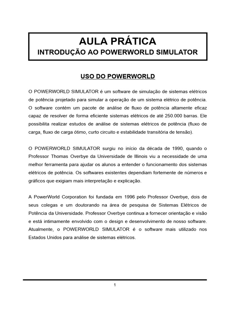 1 - Aula Prática - Powerworld r3 | PDF