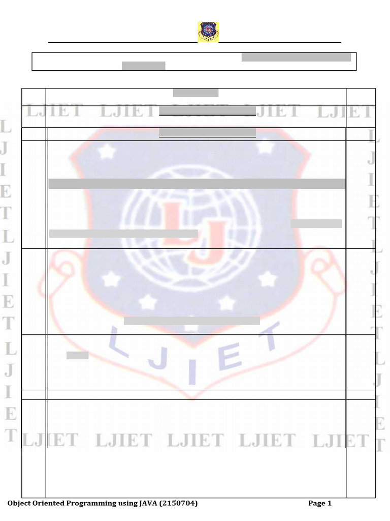 0.unit 1 2 LJIET QB Solution OOPJ VishalParikh | PDF
