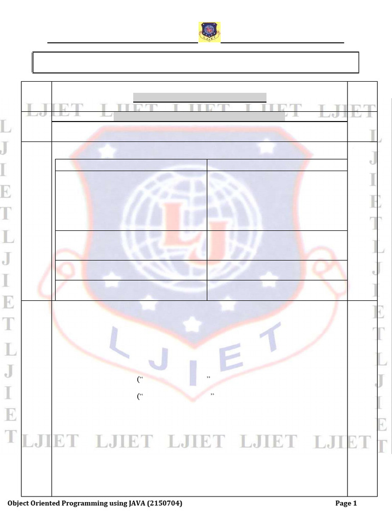 1.unit 3 LJIET QB Solution OOPJ VishalParikh | PDF