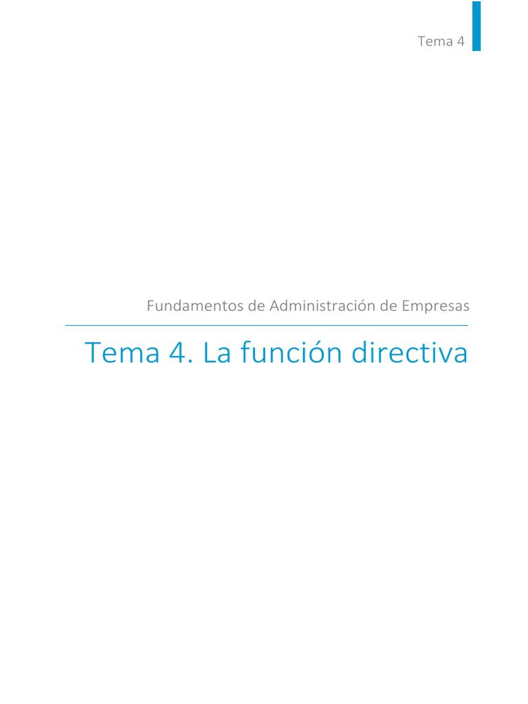 Tema 4. La Función Directiva | PDF