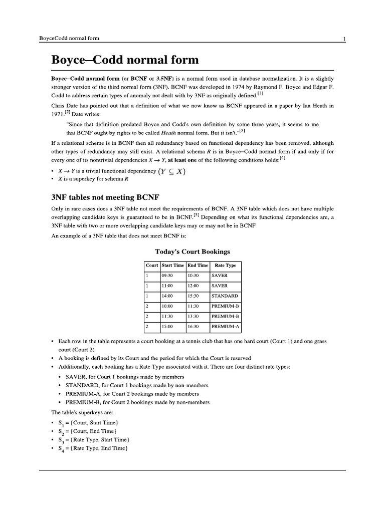 Boyce-Codd Normal Form | PDF