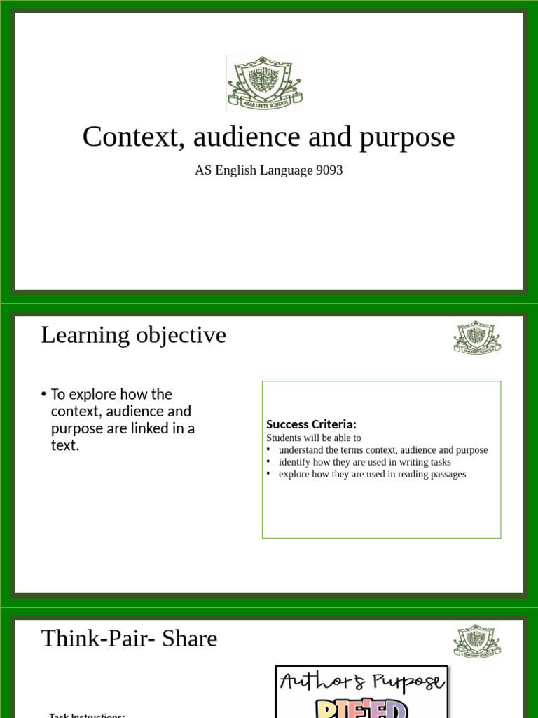 Context Purpose and Audience | PDF | Sustainability | Career & Growth