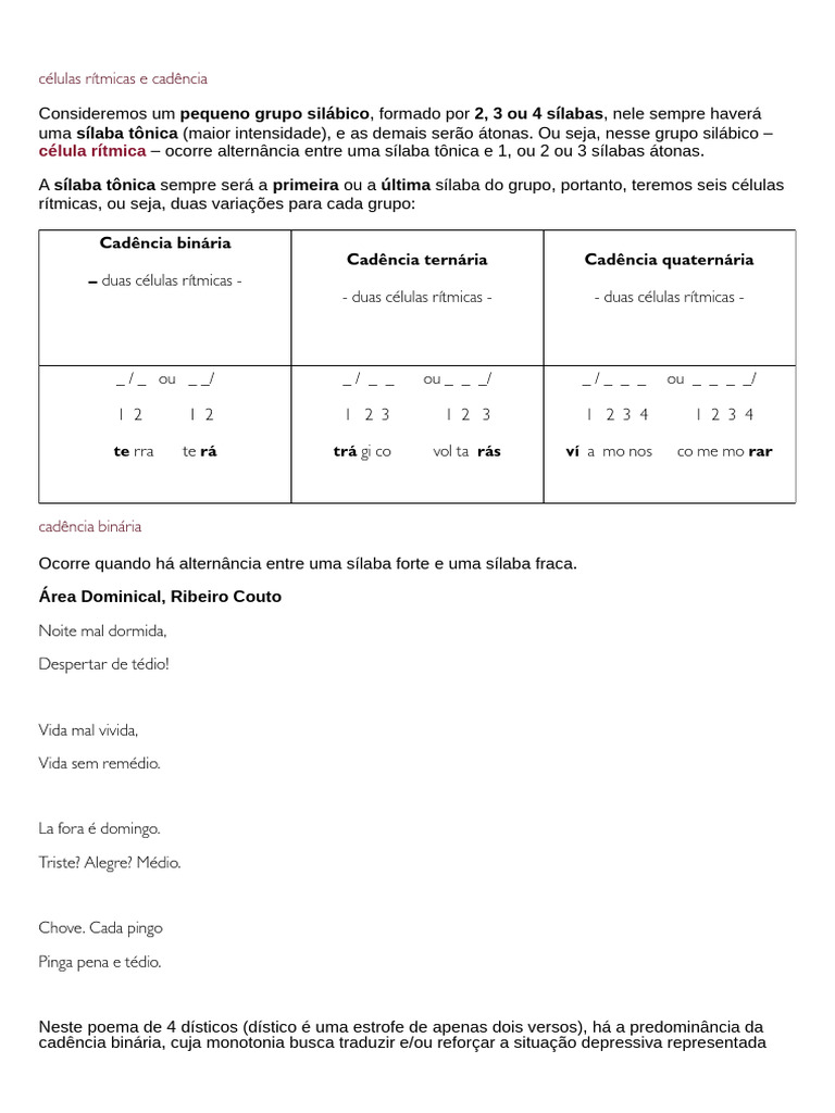 ESTUDO DA POESIA - RITMO - Docx - 20240605 - 134708 - 0000 | PDF