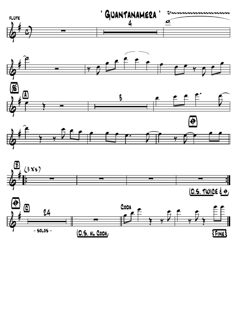 1135.guantanamera - Celia Cruz (Flauta) | PDF