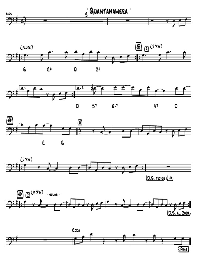 1135.guantanamera - Celia Cruz (Bass) | PDF