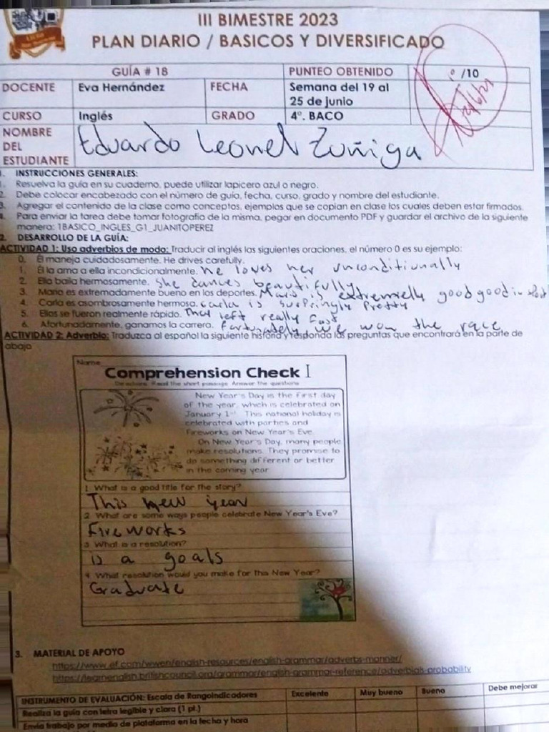 4to Baco Eduardo Zuñiga g18 Ingles | PDF