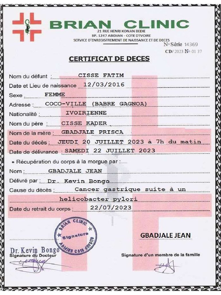 Certificat de Deces | PDF