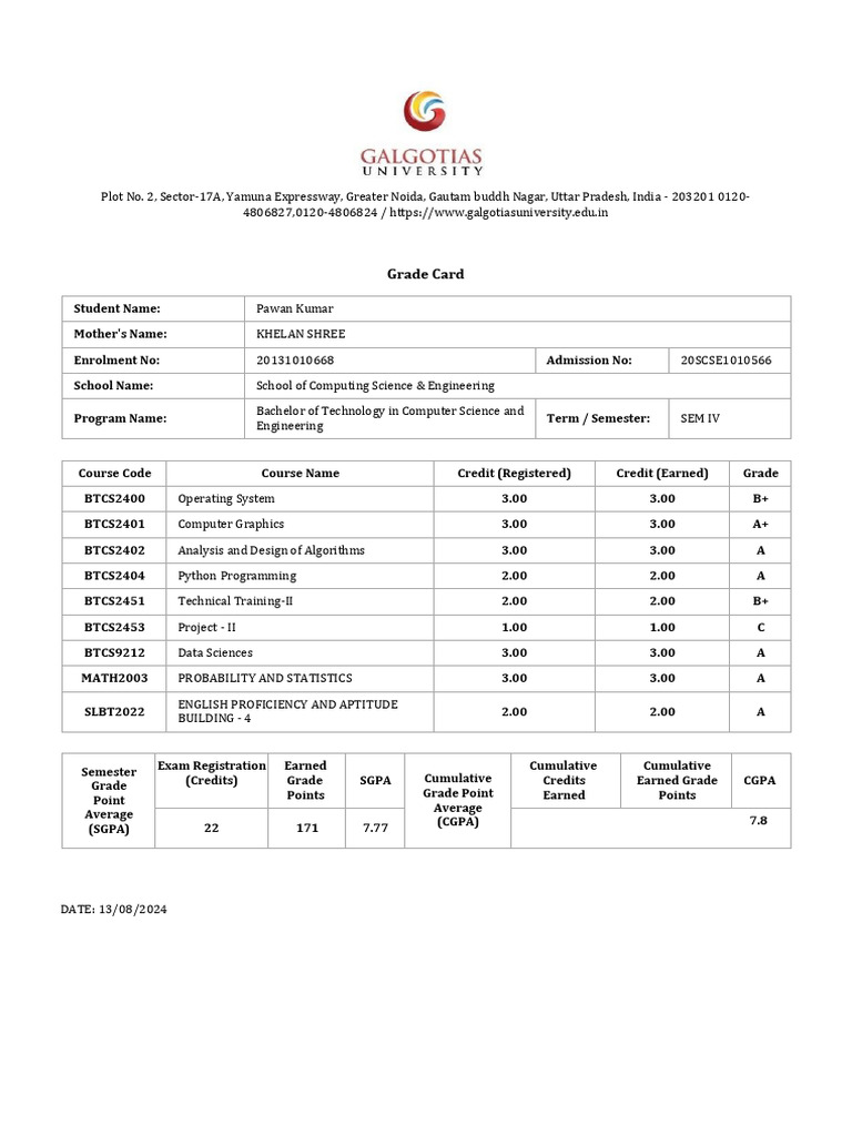 Sem 4 Result | PDF