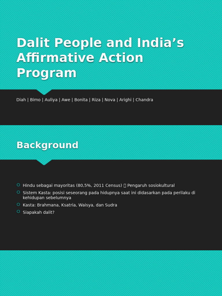 Dalit People and India's Affirmative Action Program | PDF