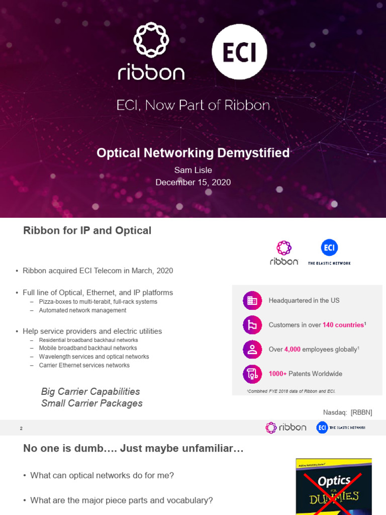 WEBINAR SLIDES- Optical Networking - DWDM Basics | PDF