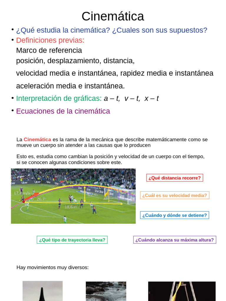 Tema Cinematica 1D | PDF
