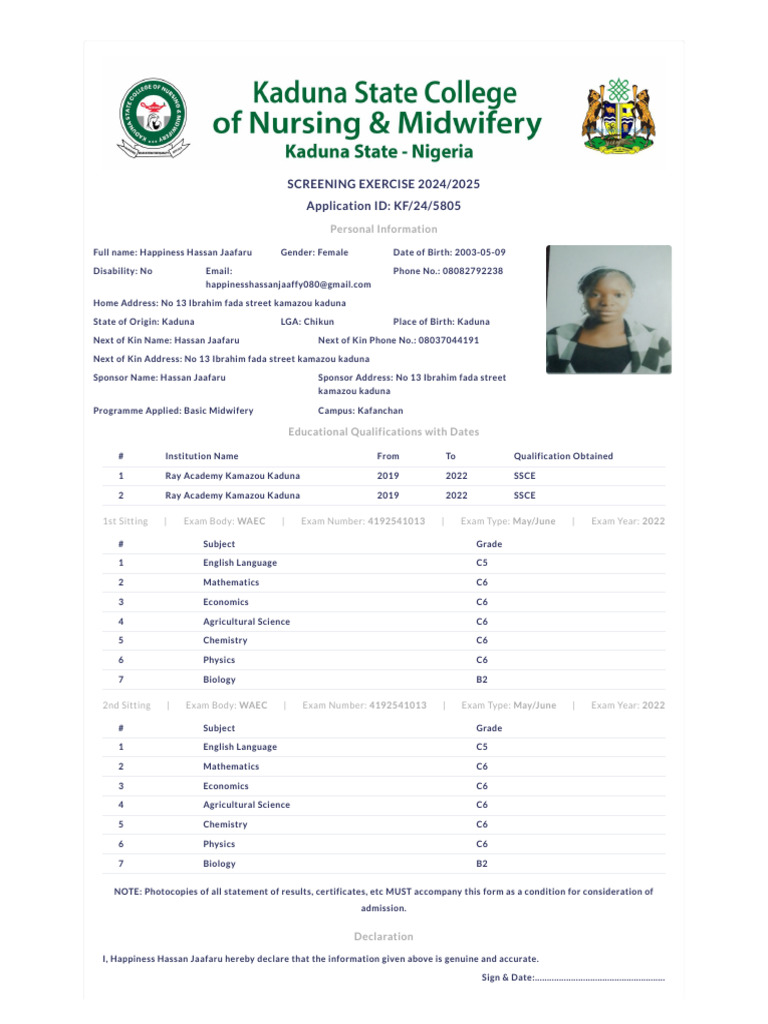 Screening Slip | PDF