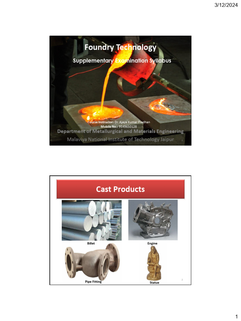 Foundry Technology - Supplementary Syllabus1 | PDF