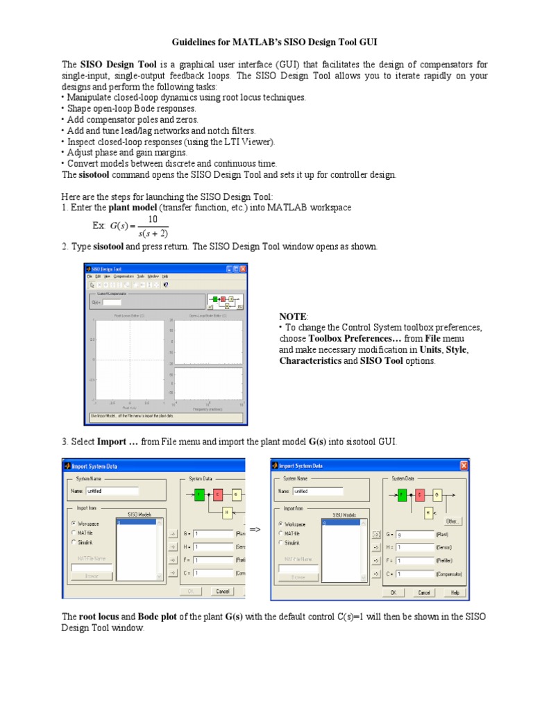 Guidelines For SISOTool | PDF | Cybernetics | Electrical Engineering