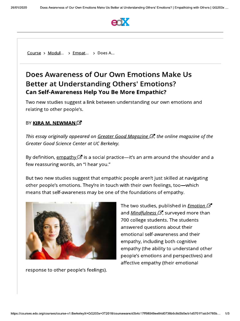 Artigo Self Awareness Helps Cognitive Empathy | PDF