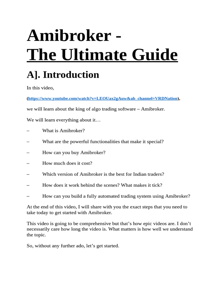 Amibroker - The Ultimate Guide | PDF