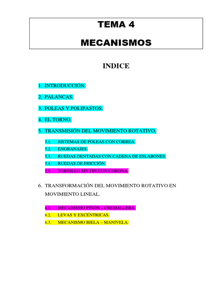 UD 4 - MECANISMOS Parte 5 Alumnos | PDF