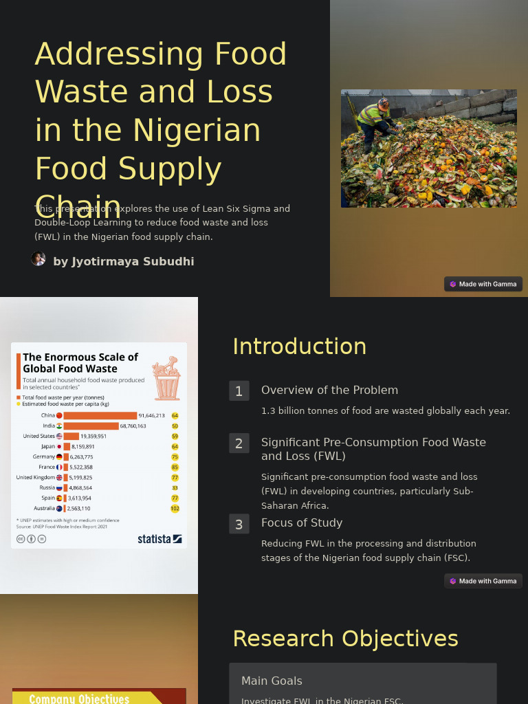 Addressing Food Waste and Loss in The Nigerian Food Supply Chain | PDF