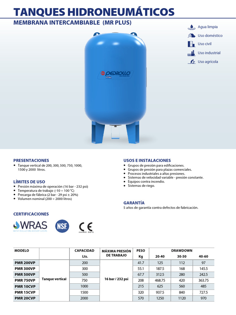 TANQUE MR PLUS - ES - 60Hz | PDF