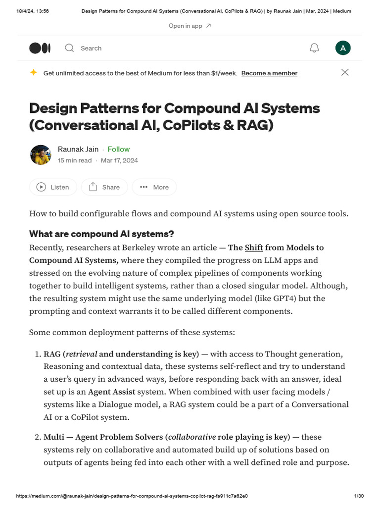 Design Patterns For Compound AI Systems (Conversational AI, CoPilots ...